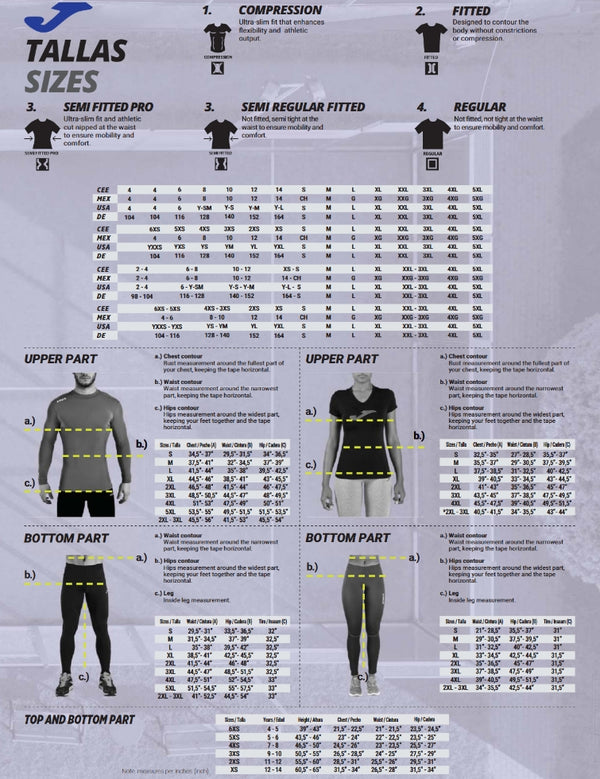 Joma Size Guide - 17sport